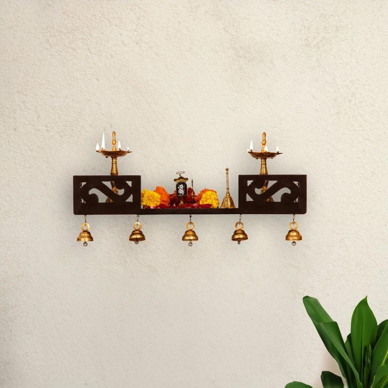 Buy UMAI Wooden Temple for Home & Office Lightweight Small Pooja Stand ...