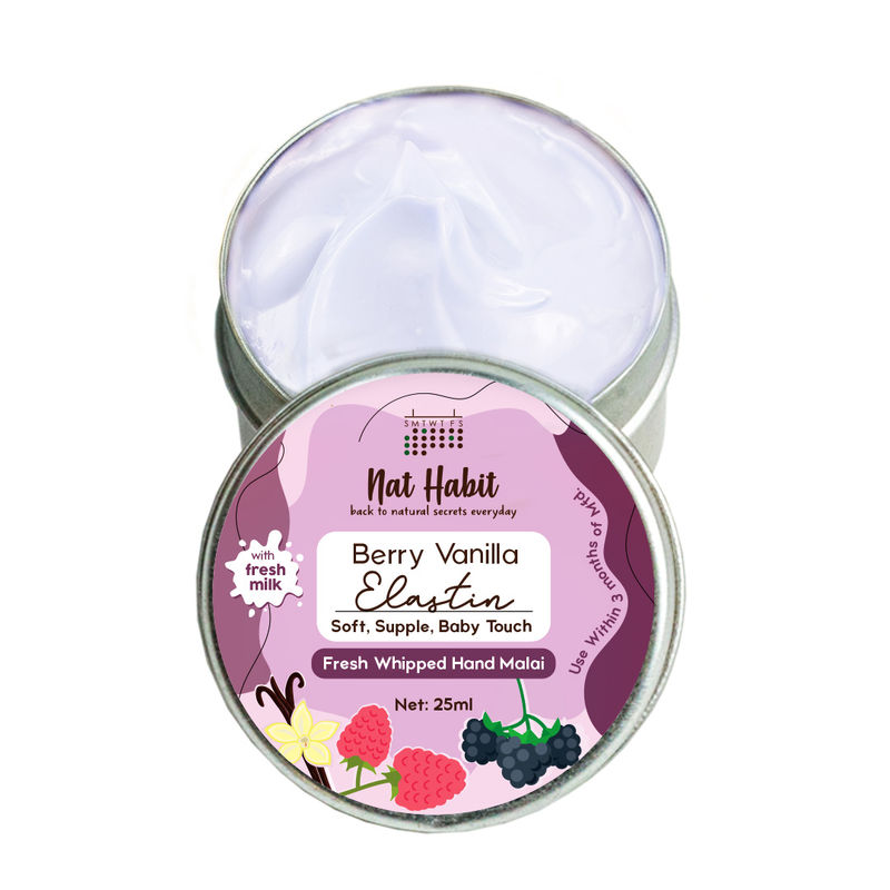 Buy Nat Habit Berry Vanilla Elastin Fresh Whipped Hand Malai Hand Cream ...