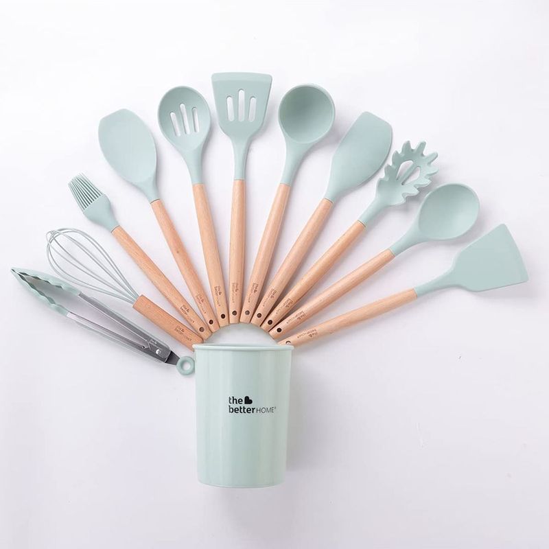 Buy The Better Home 11 Piece Kitchen Utensils Set (Light Green ...
