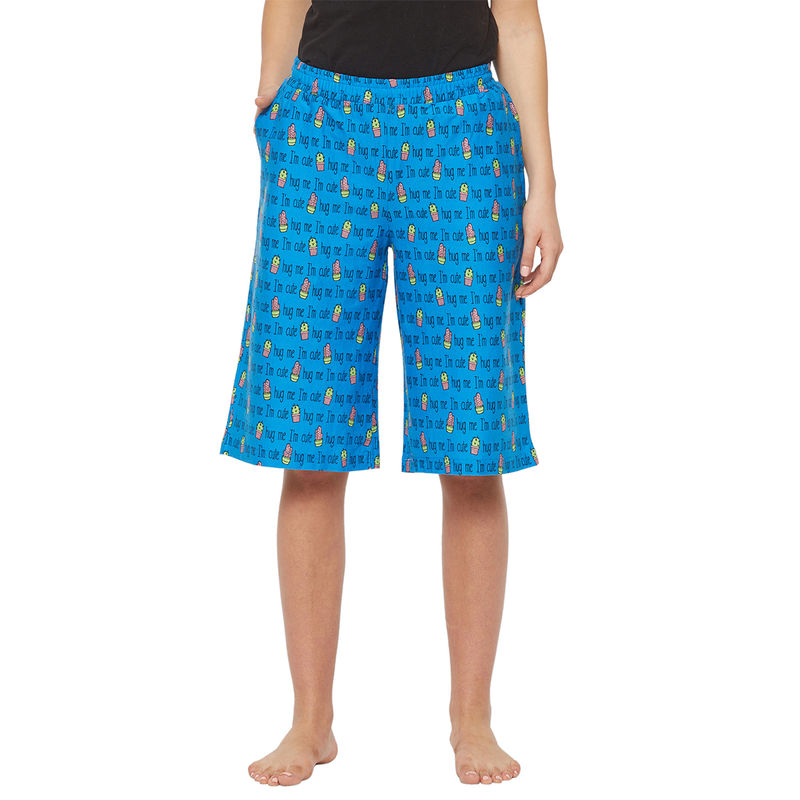 Mystere Paris Cute Cactus Print Capri - Blue: Buy Mystere Paris Cute ...