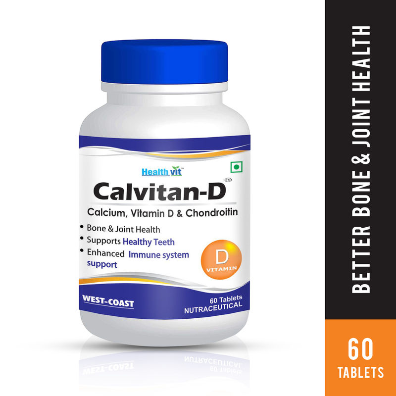 Buy Healthvit Calvitan-D Calcium, Vitamin D & Chondroitin Ideal for ...
