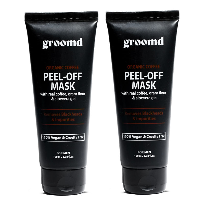 Buy Groomd Peel Off Mask For Men With Real Coffee , Gram Flour & Aloe ...