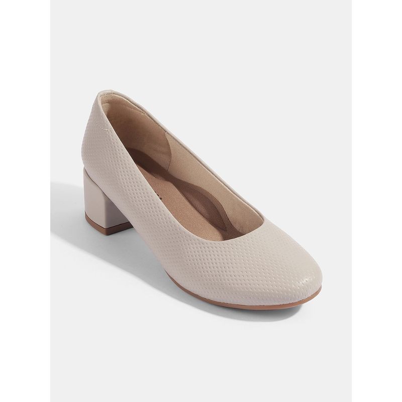 Lemon & Pepper Grey Round Toe Pumps Heels: Buy Lemon & Pepper Grey ...