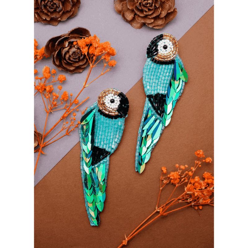 Buy VIRAASI Handmade Dangler Parrot Earring Online