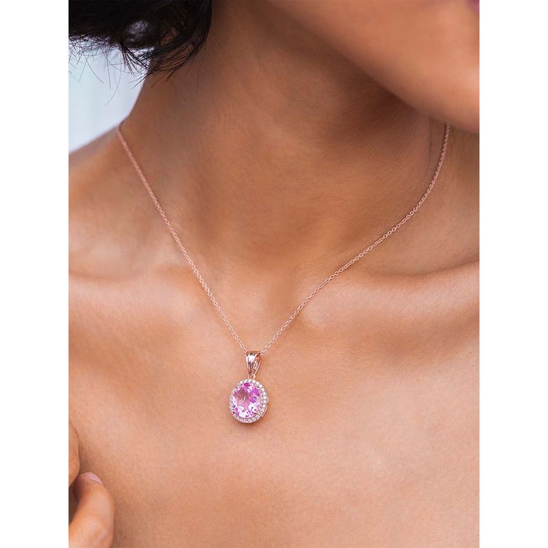Buy Shaya by CaratLane Coral Island Pendant Necklace In Rose Gold ...