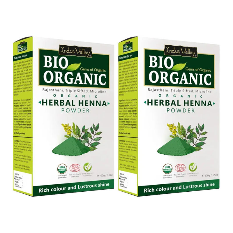 Buy Indus Valley Bio Organic Herbal Henna Powder Combo Online