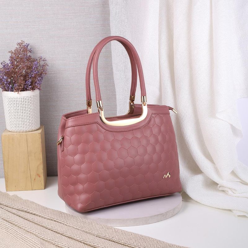 Buy Metro Textured PVC Peach Casual Handbag Online