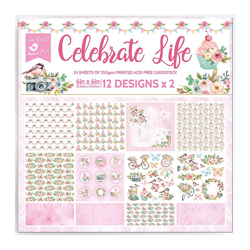 Buy Little Birdie Printed Cardstock Designs, 24 Sheets, 250 GSM ...