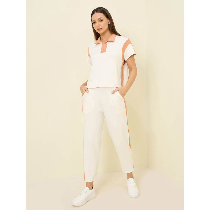 Buy Sweet Dreams Women Beige Colorblock T-Shirt with Trackpant (Set of ...