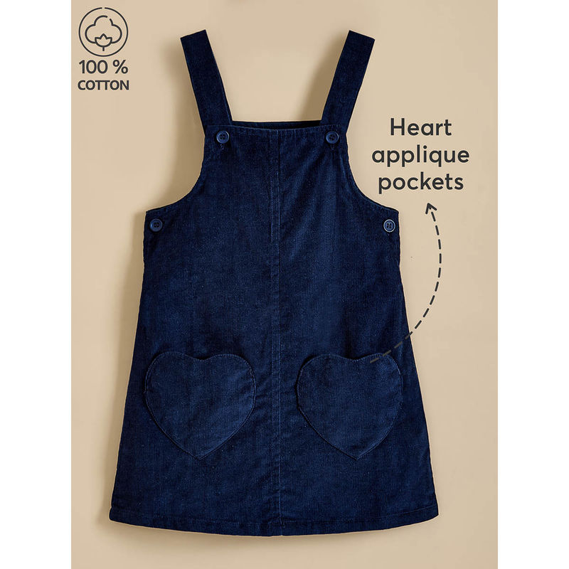 Buy Hopscotch Heart Appliqua Cotton Pinafore Online