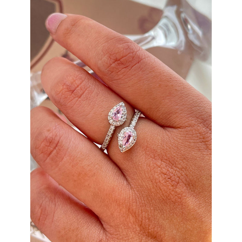 Buy ISHKAARA Pink Twin Crystal Gleam Ring Online