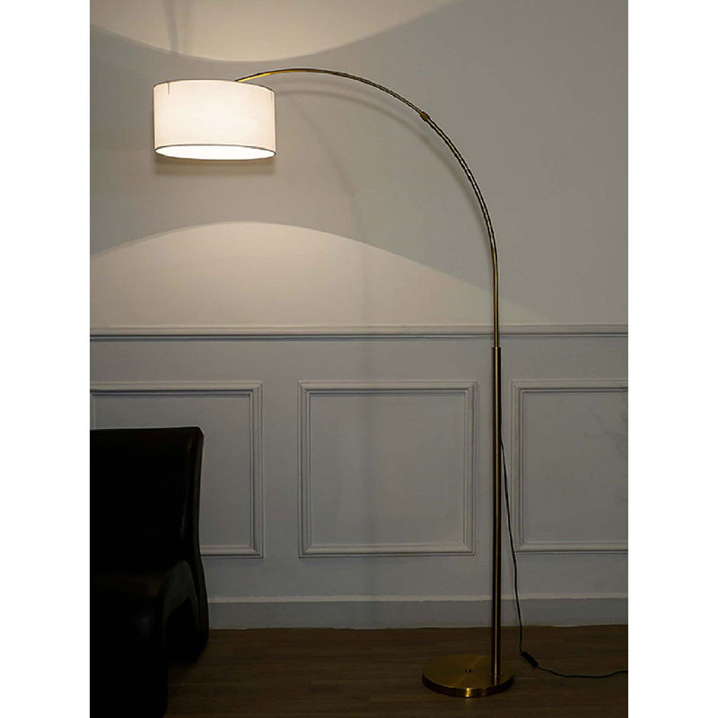 Buy Kapoor Lamp Shades Mesh Single Light Overhang Floor Lamp with White ...