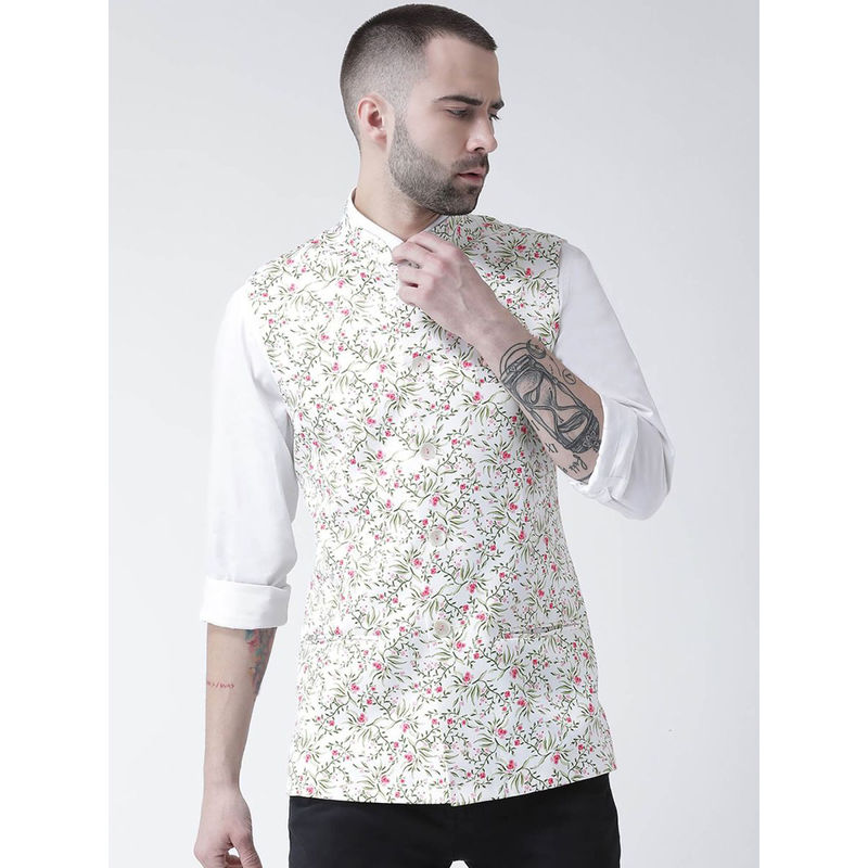 Buy KISAH White Nehru Jacket Online