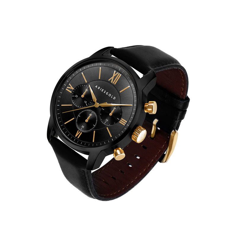 Buy Aries Gold Eternal Quartz Black Round Dial Men's Watch G 1027 BKG ...