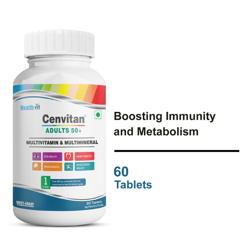 Buy Healthvit Cenvitan Adults 50+ (Multivitamin & Multimineral) 60 ...
