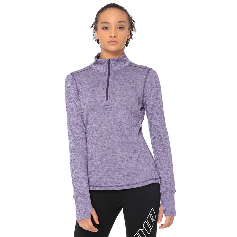 Buy Puma Ignite 1 2 Zip Top W Sweatshirt - Purple (M) Online