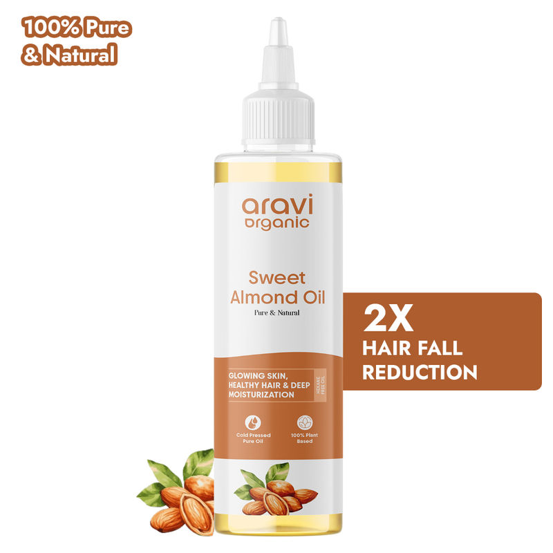 Buy Aravi Organic 100% Pure Cold Pressed Almond Oil - For Hair Growth ...