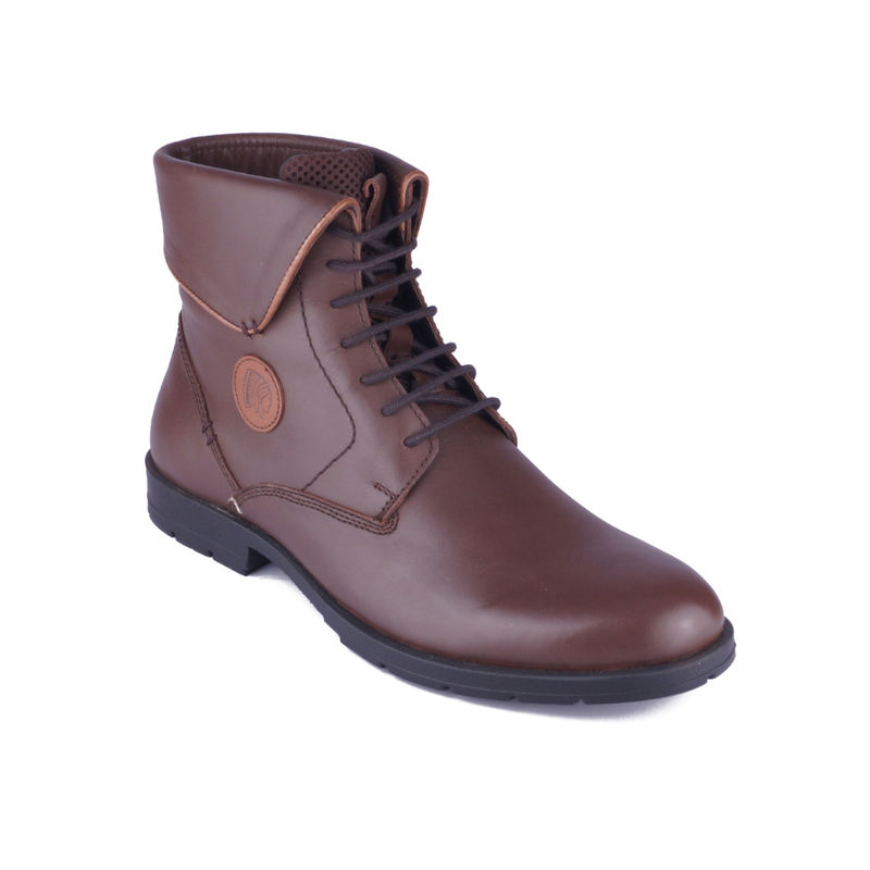 Buy Red Chief Brown Solid Lace Fastening Boots For Men Online