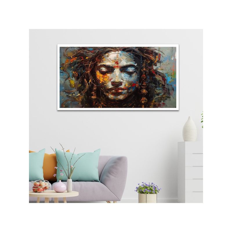 Buy Dekorstation Beautiful Abstract Painting of A Woman Face Floating ...