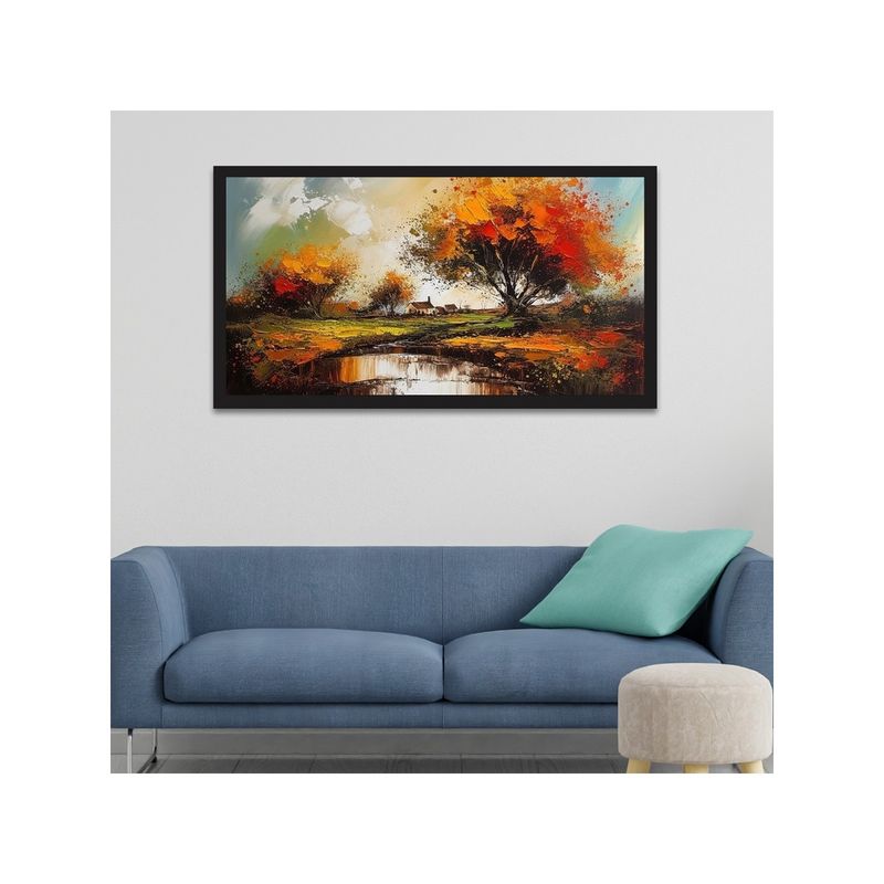 Buy Dekorstation Beautiful Tree Forest River Frame Landscape Wall ...