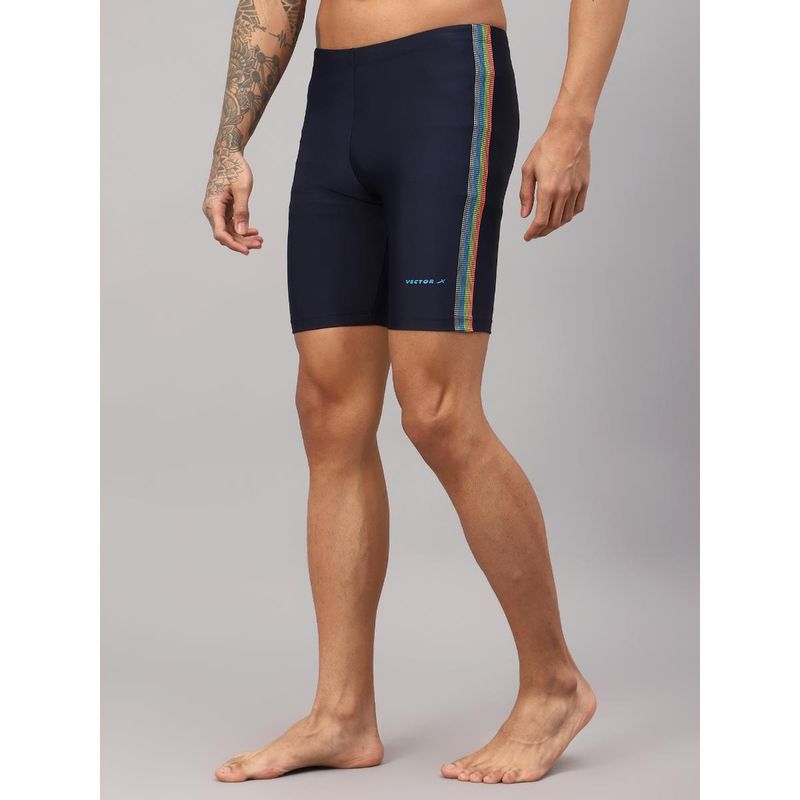 Buy Vector X Navy Blue OMCS-347 Mens Printed Swimming Compression ...
