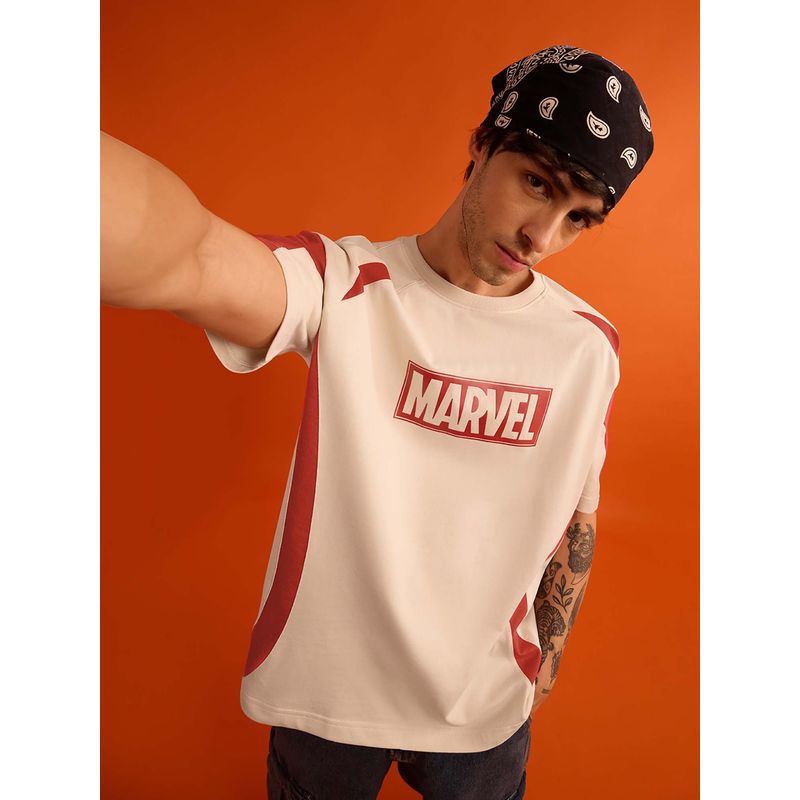 Buy The Souled Store Marvel Logo Men Oversized T-Shirt Online