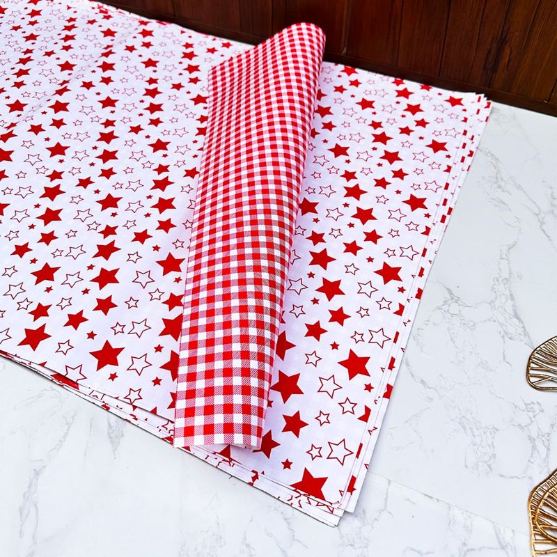 Buy The Big Trove Dual Side Red Check Gift Wrapping Paper (Pack of 15 ...