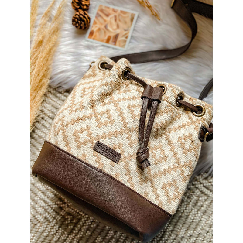 Buy Maisha by Esha Maisha Lifestyle Vintage Brown Bucket Bag Online