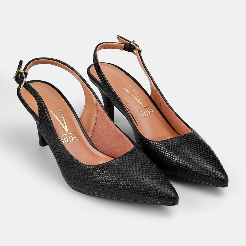 Buy Vizzano Womens Black Embellished Stiletto Slingback Sandal Heels Online