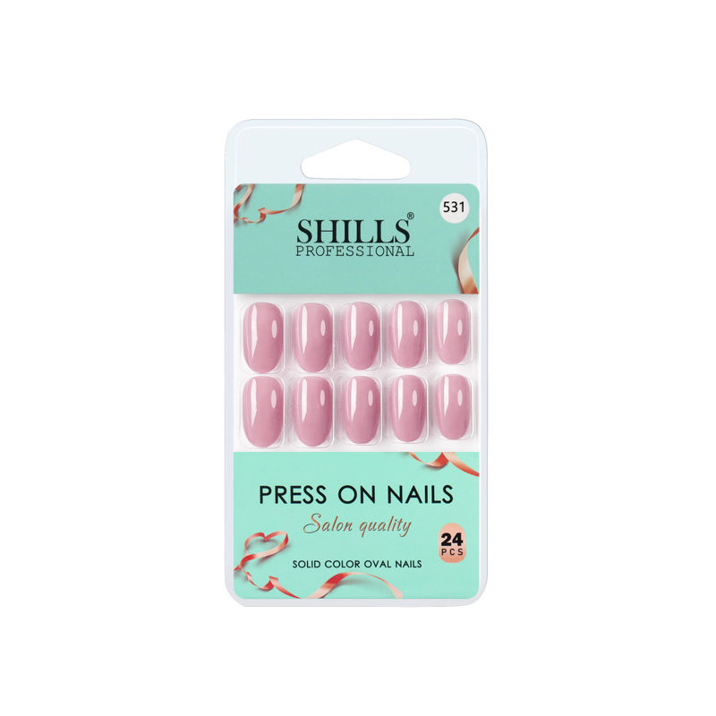 Buy Shills Professional Reusable Oval Press On Nails - Pink Online