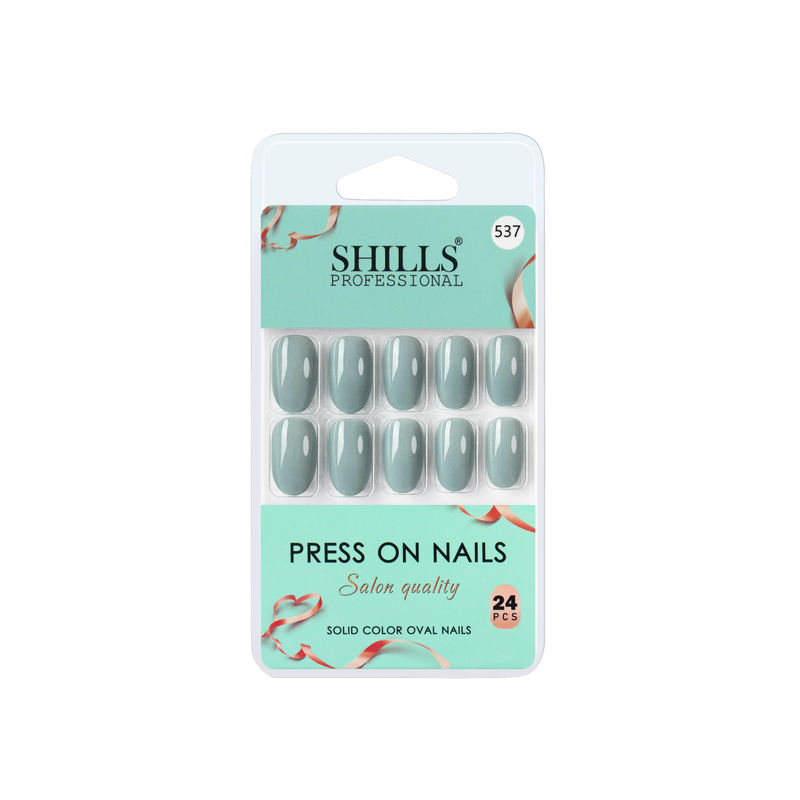 Buy Shills Professional Reusable Oval Press On Nails - Blue Online