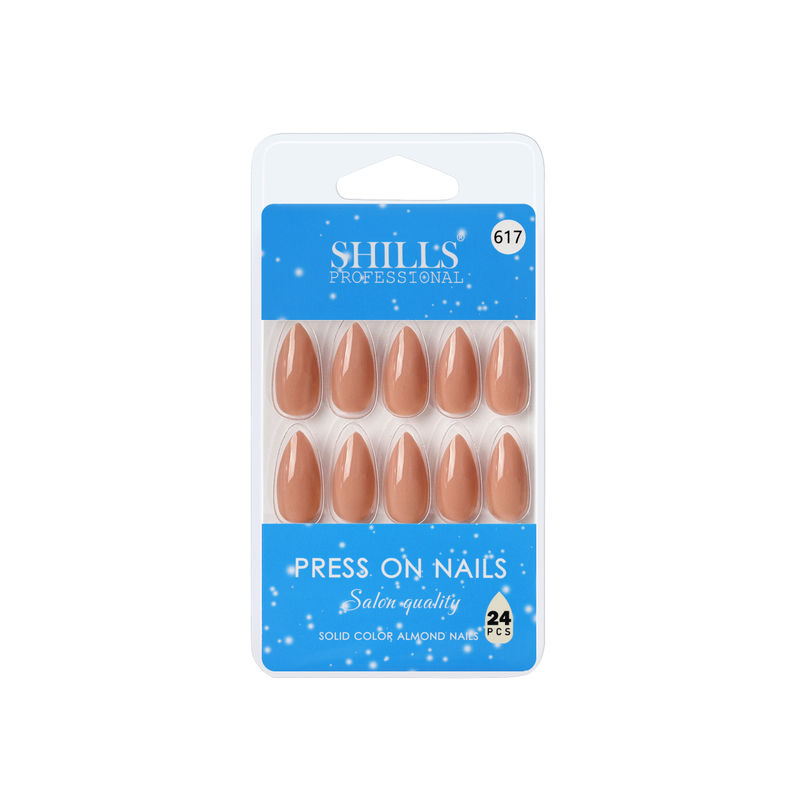 Buy Shills Professional Reusable Almond Press On Nails - Beige Online