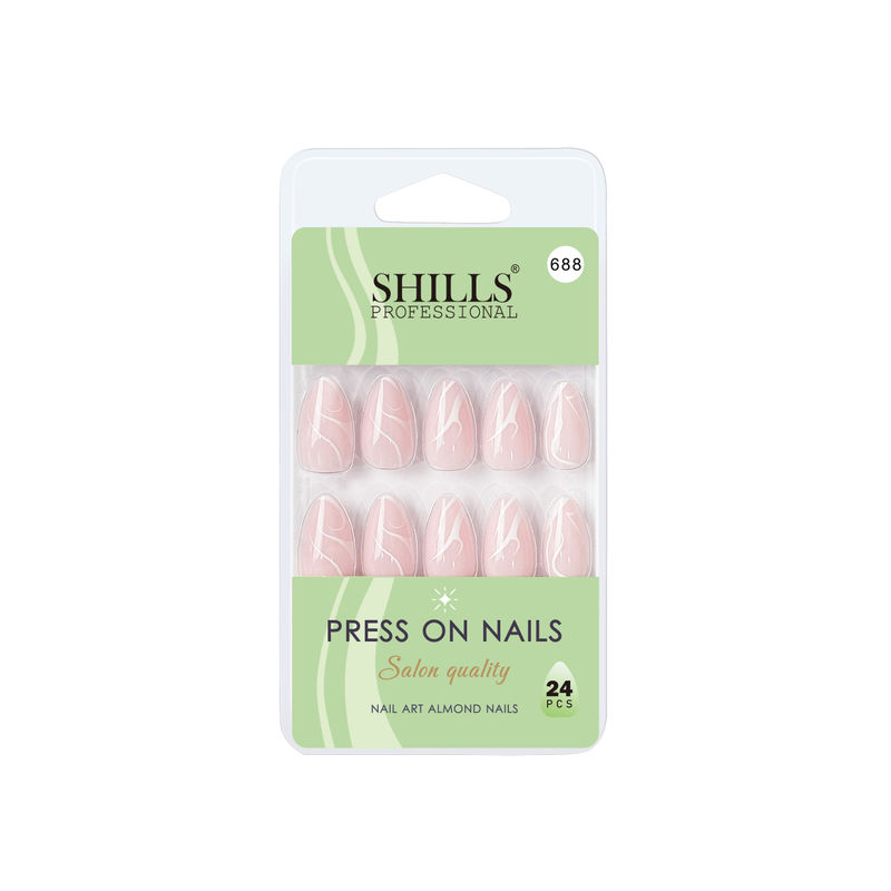 Buy Shills Professional Reusable Almond Press On Nails - Peach Online