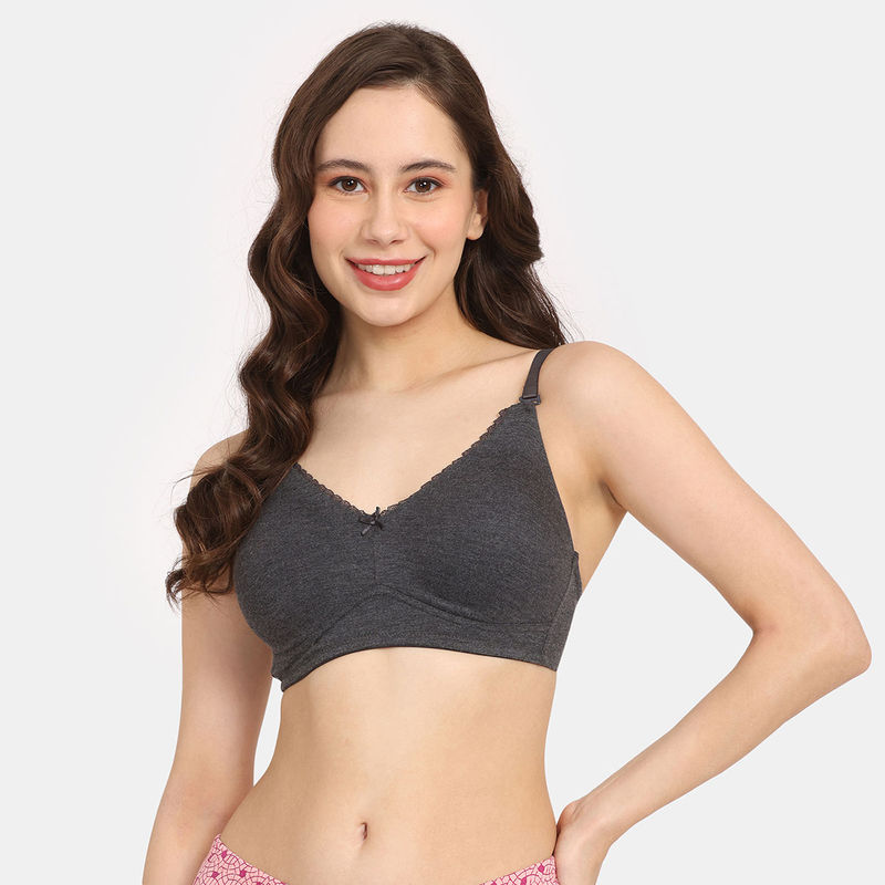 Buy Zivame Rosaline Cyber Double Layered Non Wired 3-4th Coverage T-Shirt Bra - Black Beauty Online
