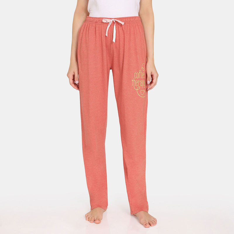 Buy Zivame Rosaline Joy Sticks Knit Cotton Pyjama - Burnt Sienna Online