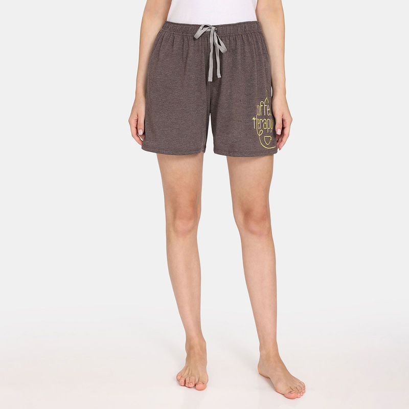 Buy Zivame Rosaline Joy Sticks Knit Cotton Shorts - Chocolate Brown Online