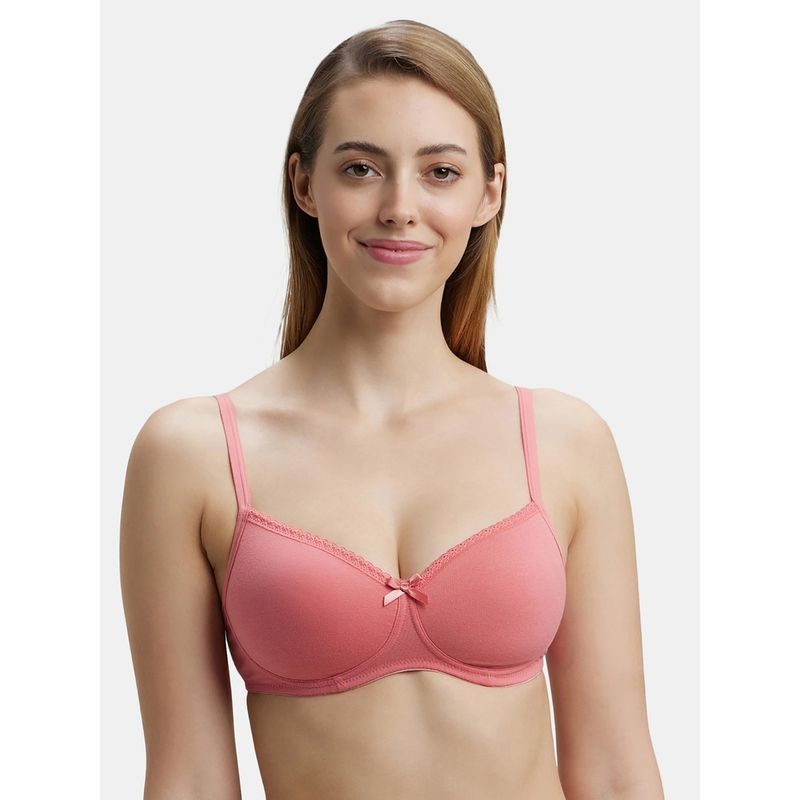 Buy Jockey Blush Pink Non-wired Padded Bra Style Number-1723 - 34C Online