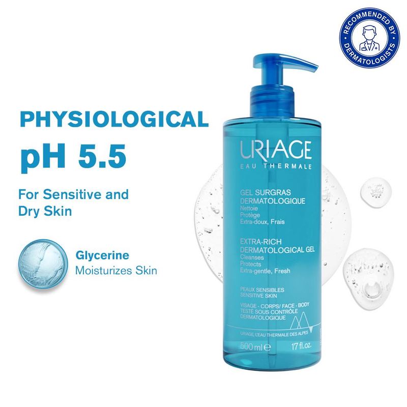 Buy Uriage Extra-Rich Dermatological Face & Body Wash Shower gel for ...