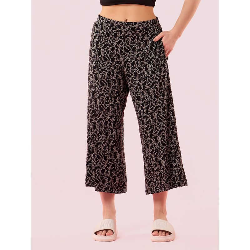 Buy Enamor Essentials E064 Crop Length Culotte with Smart Side Slits Black Online