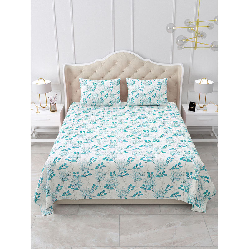 Buy Bella Casa Double Bedsheet Set Cotton King Size with 2 Pillow ...