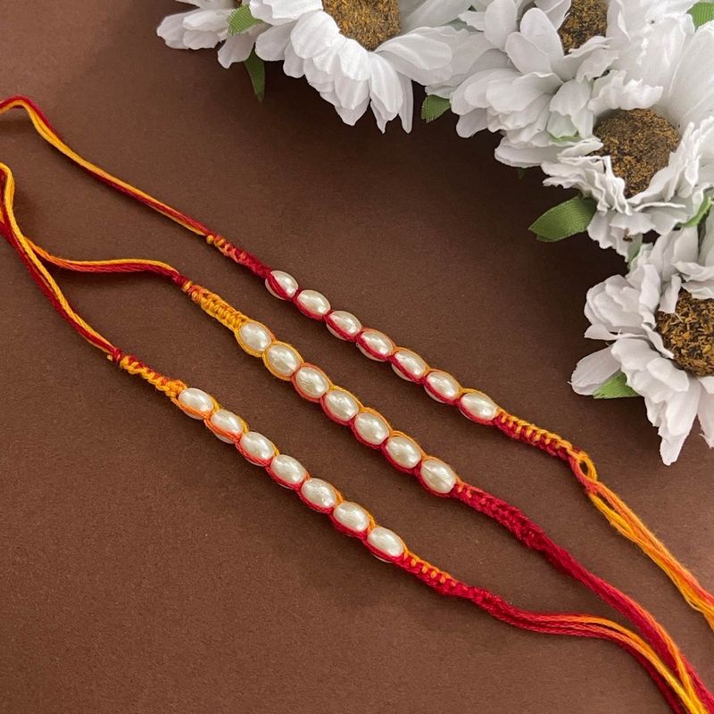 Buy Digital Dress Room Simple White Rakhi RedYellow Mauli Thread for ...