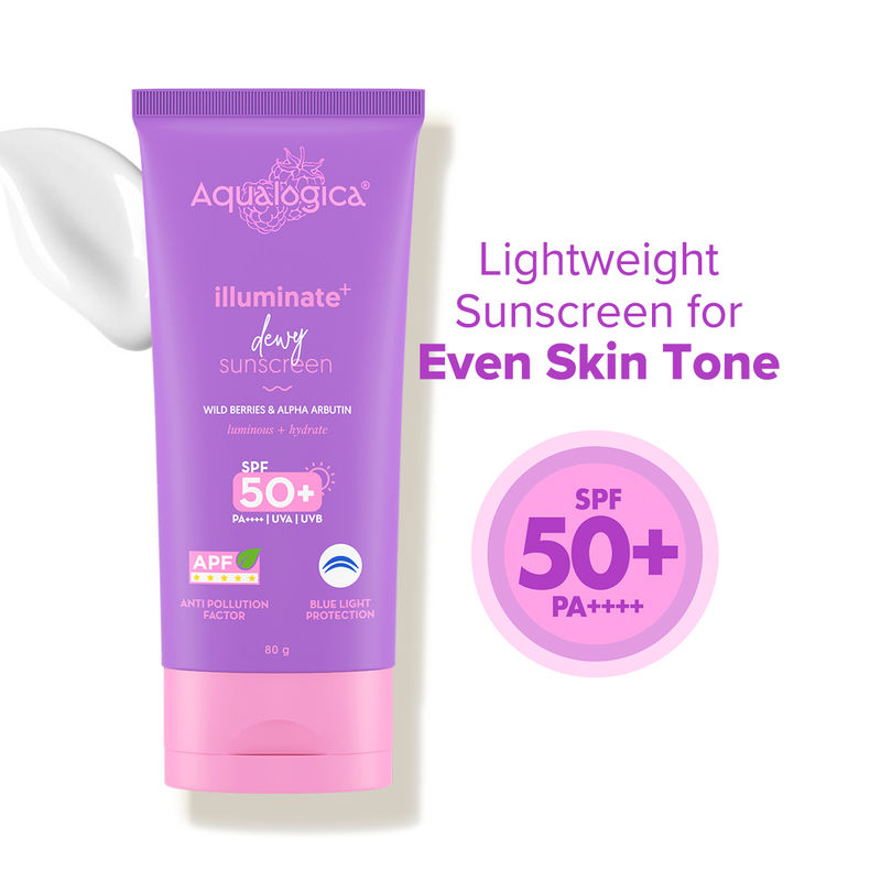 Buy Aqualogica Illuminate+ Dewy Lightweight Sunscreen Gel SPF 50+ PA ...