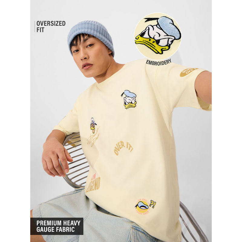 Buy The Souled Store Cream Quack Off Oversized T-Shirt Online
