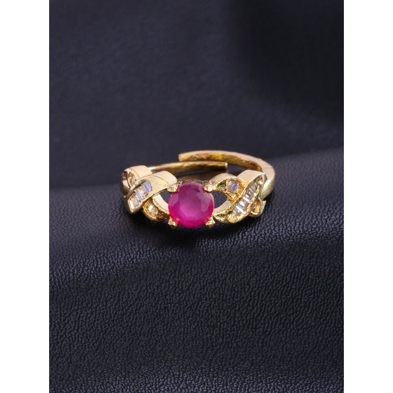 Buy Priyaasi Gold-Plated Ad & Maroon Stone Studded Party Wear ...