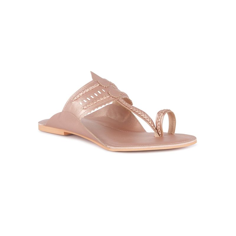 London Rag Solid Rose Gold Kolhapuris: Buy London Rag Solid Rose Gold ...