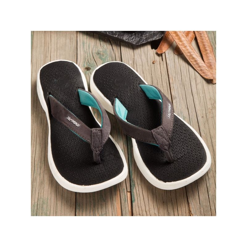 Buy SOLETHREADS Sally Black Solid Women Flip Flops Online