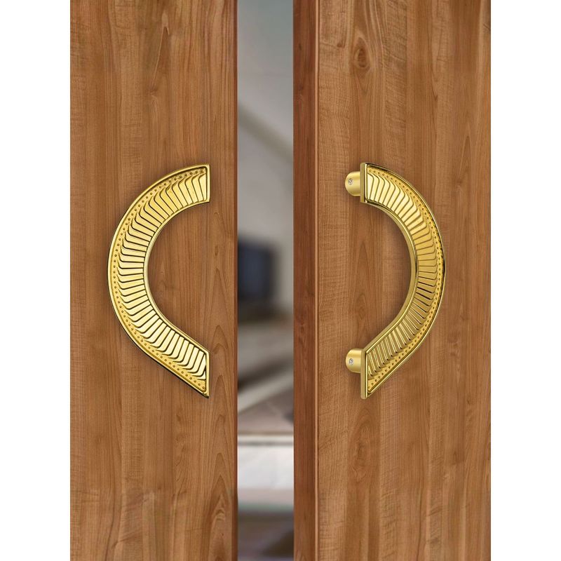 Buy Plantex Heavy Duty Round Shape Main Door Handle (PVD Gold Finish ...