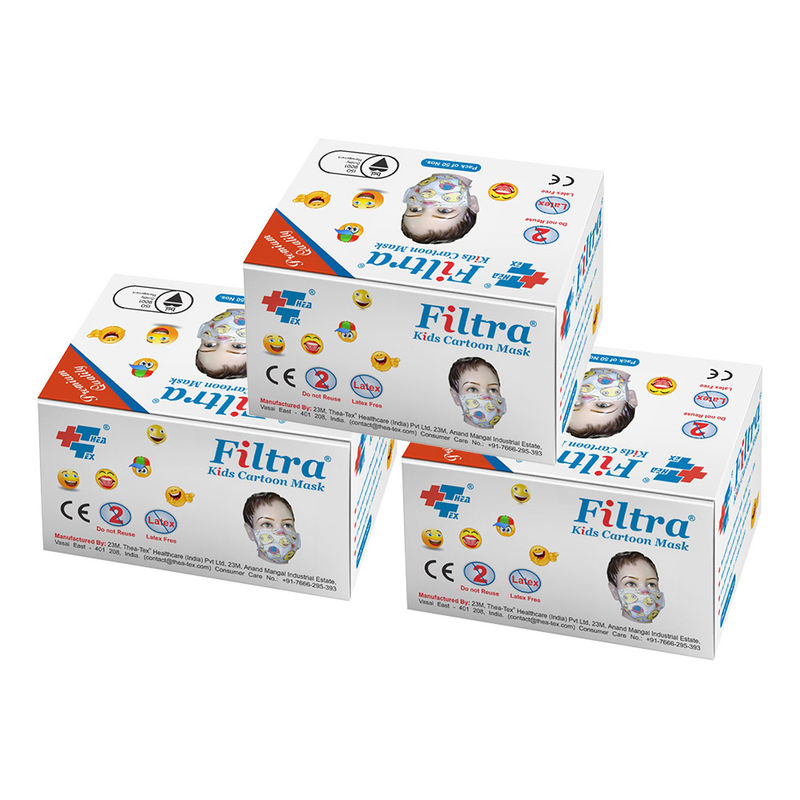 Buy Filtra Kids 3-PLY Ear Loop Surgical Cartoon Face Mask BFE 99% ...