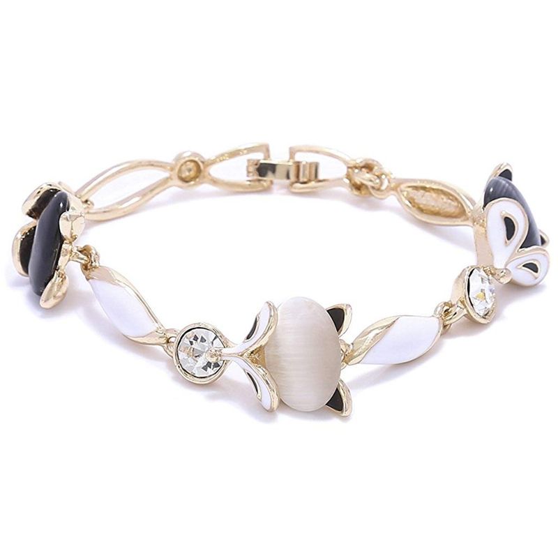 Buy PRITA Gold Plated Black Crystalcharm Bracelet For Girls And Women ...