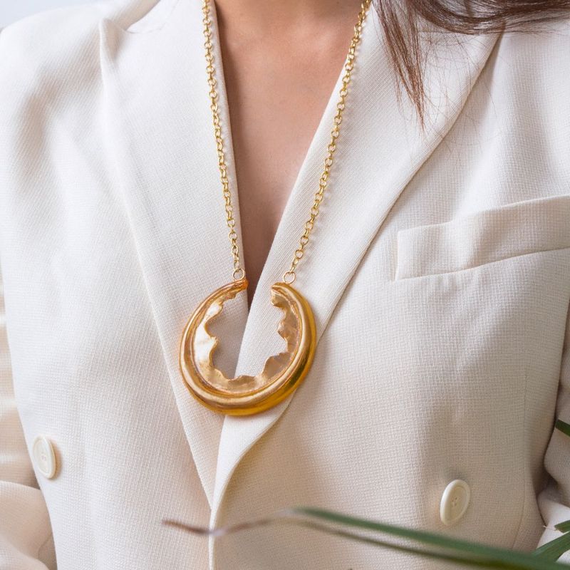 Buy Tann Trim Oversized DeFormed Pendant 22 kt gold plated pendant with ...